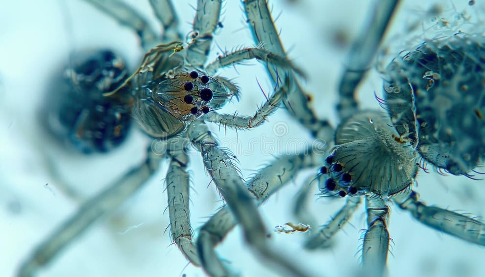 A Close Up of a Spider Under a Microscope Stock Image - Image of ...
