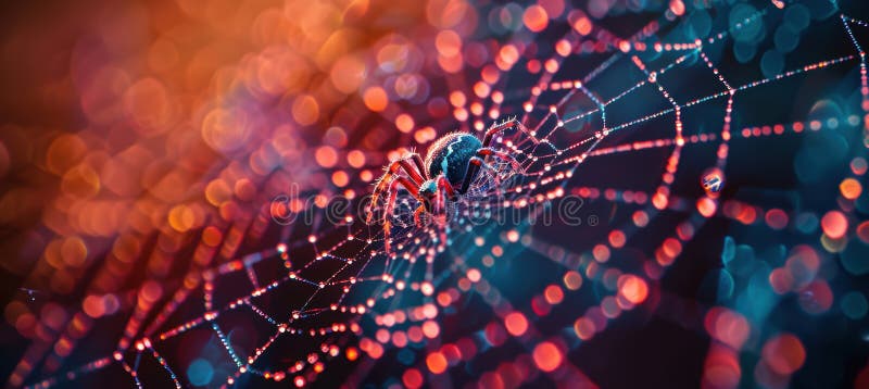 Intricate Spider Web Symbolizing Neural Networks in AI-Powered ...