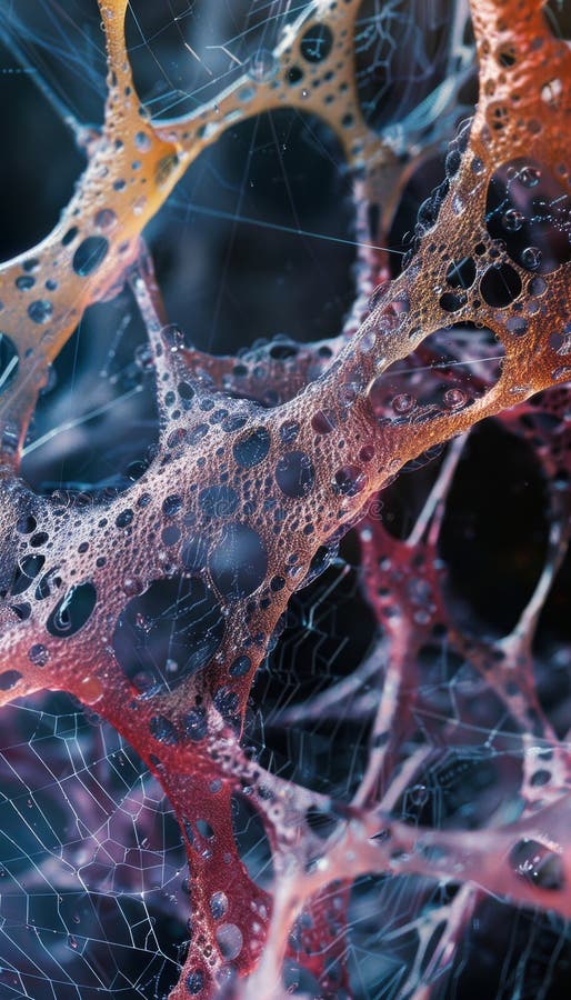Close Up of a Spider Web Intertwined with Dna Strands, Symbolizing Life ...