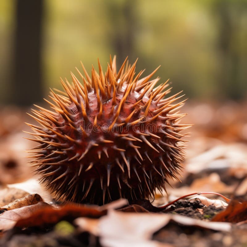 A Close Up of a Spiky Ball on the Ground, AI Stock Image - Image of ...