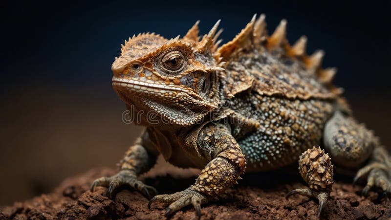 A Close-up of a Spiky Lizard Resting on a Rocky Surface, Showcasing Its ...