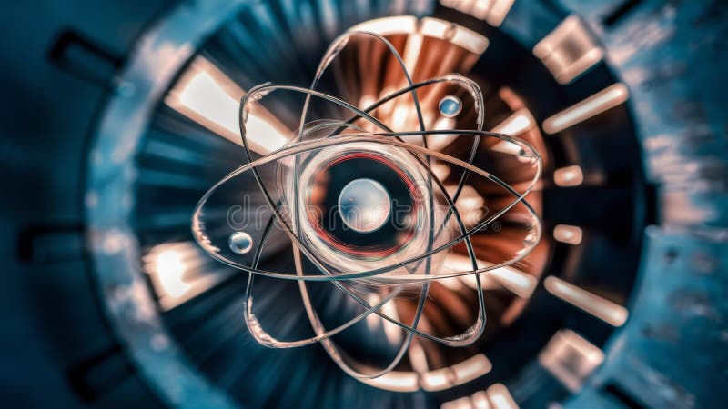 A Close Up of a Spinning Atomic Structure with the Atom Symbol, AI ...