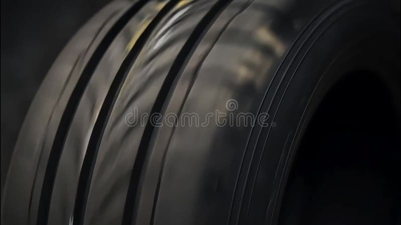 Close Up of Spinning Car Tire during Quality Test on Mechanical Rig ...