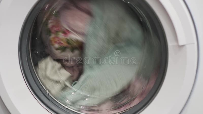 Close-up of Spinning Drum Laundry Machine. Stock Video - Video of ...