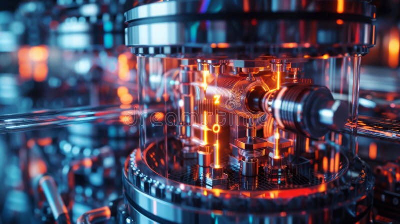 Close Up of Spinning Machine, Quantum Computers Stock Photo - Image of ...