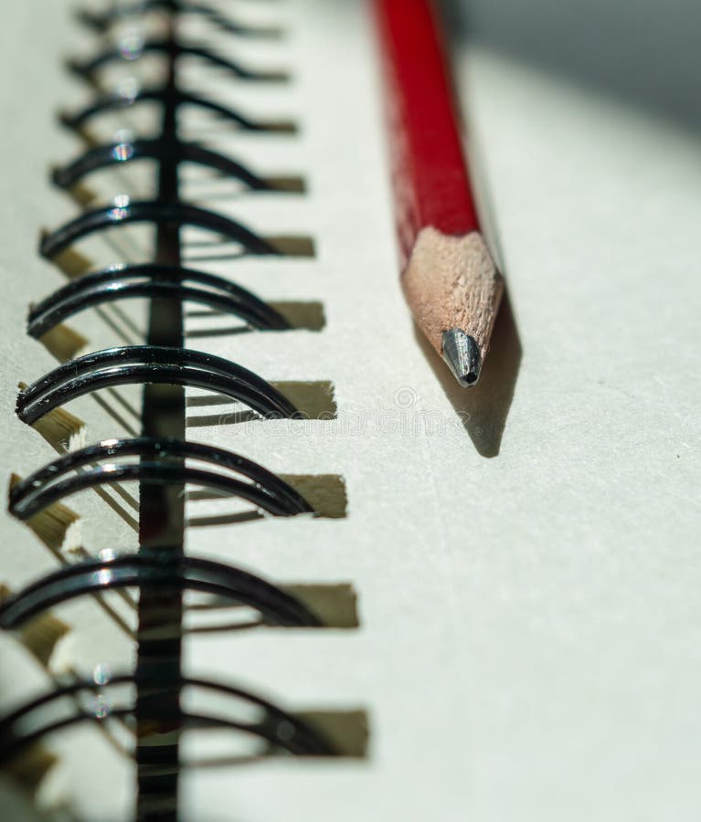 Close Up Spiral Belt and Pencil Stock Image - Image of blank, retro ...