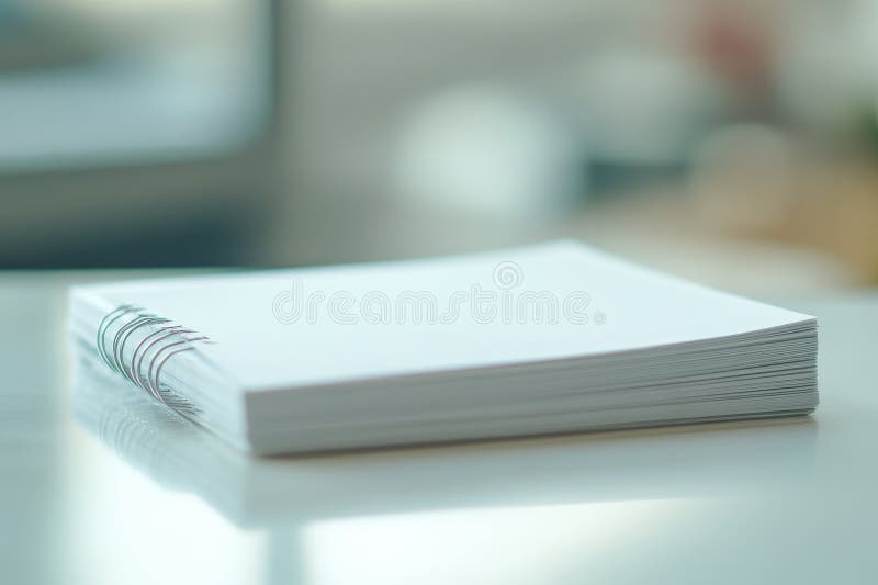 A Close-up of a Spiral-Bound Notebook on a Table Stock Illustration ...