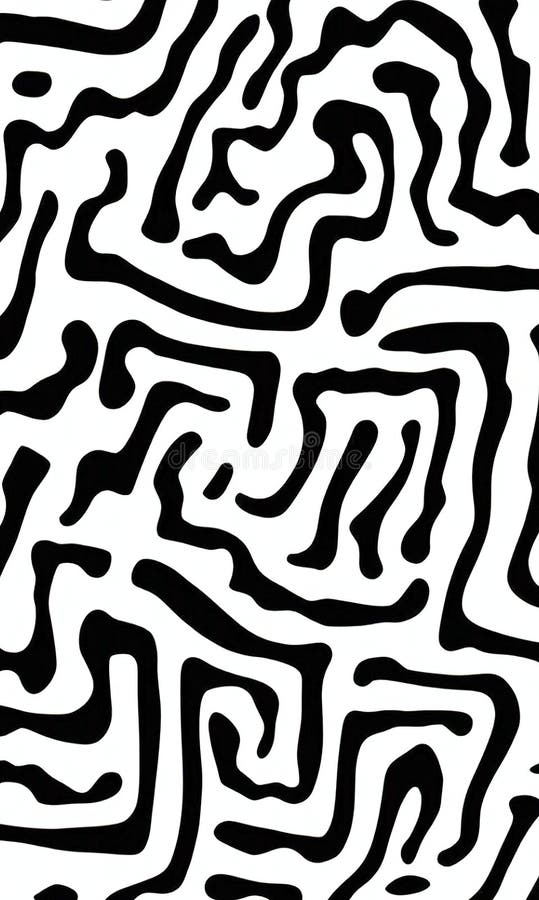 Spiral Maze Effect with Black and White Lines. Stock Vector ...