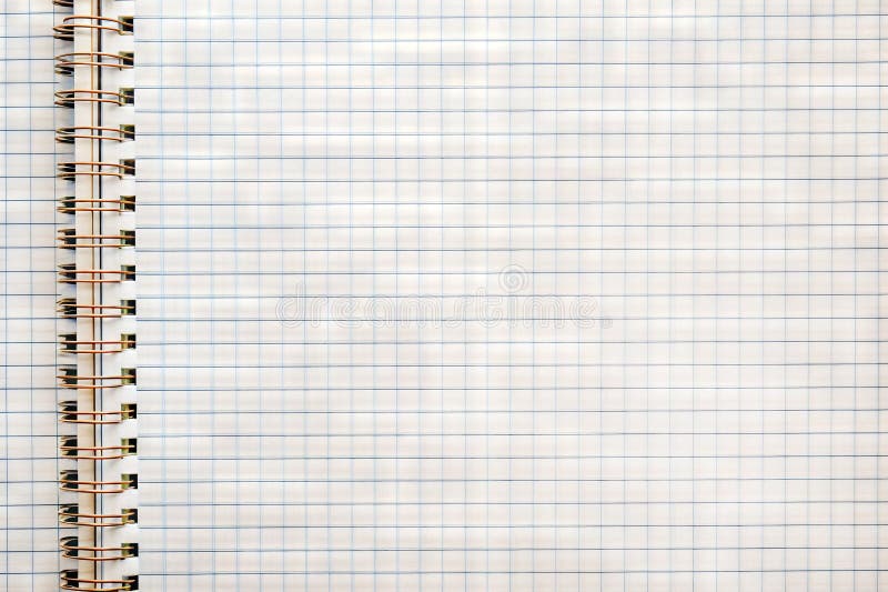 Close Up of a Spiral Notebook with Grid Pattern Pages Stock Photo ...