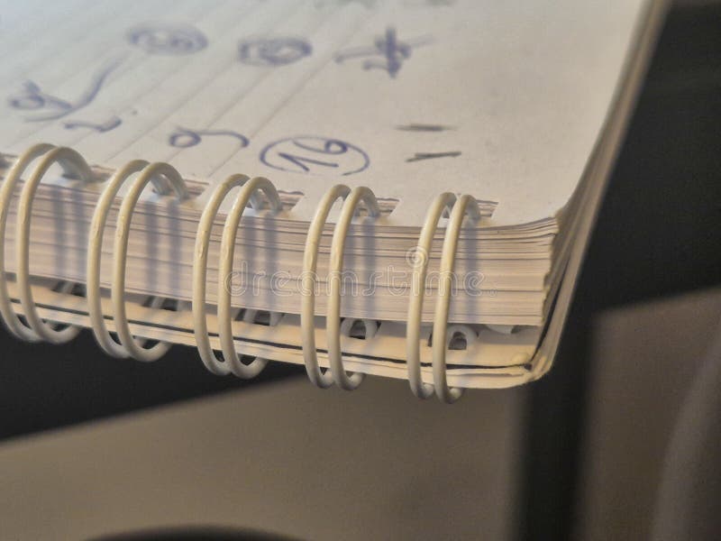 Close-up of a Spiral Notebook with Handwritten Notes, Showcasing the ...