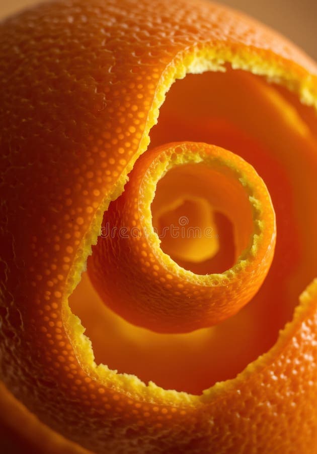 Close-up of Spiral Orange Peel Texture Stock Illustration ...