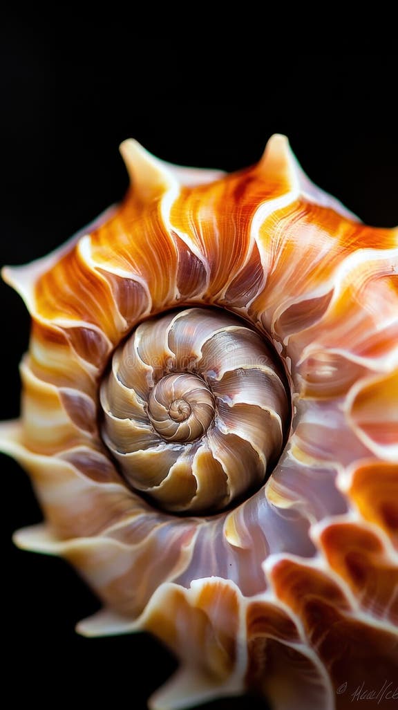Close-up Spiral Pattern of a Nautilus Shell. Fibonacci Day Stock ...