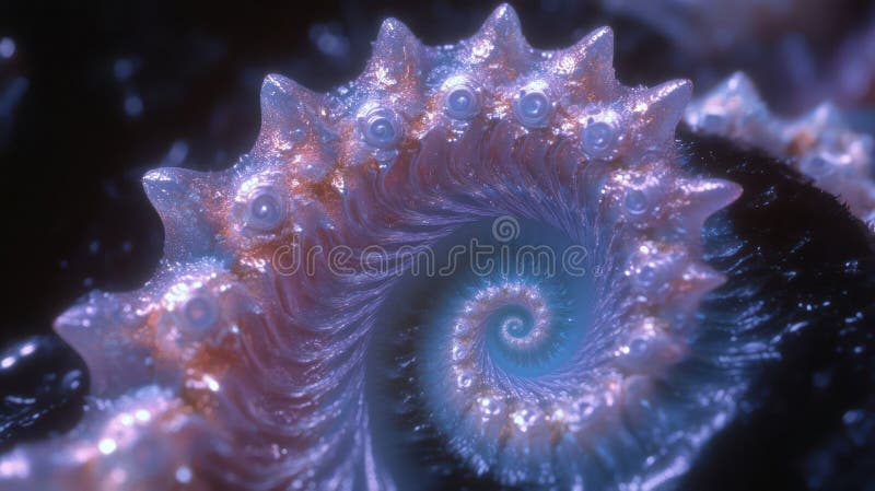 A Close-up of a Spiral Seashell Showcasing Intricate Patterns and ...
