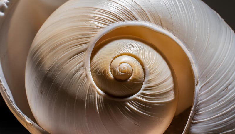 A Close-up of a Spiral Seashell with Smooth Curves Creates an Abstract ...