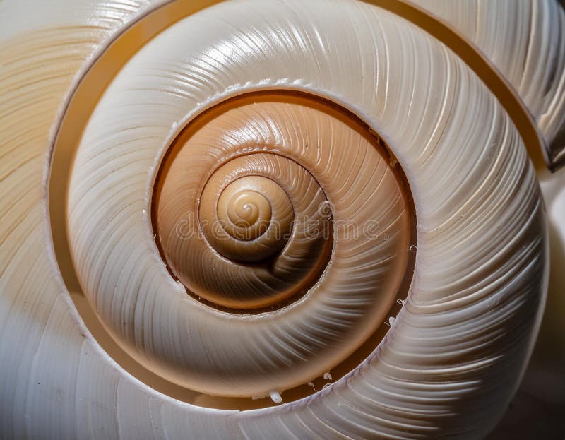 A Close-up of a Spiral Seashell with Smooth Curves Creates an Abstract ...