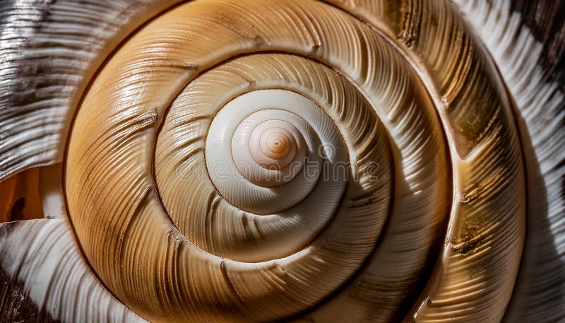 A Close-up of a Spiral Seashell with Smooth Curves Creates an Abstract ...