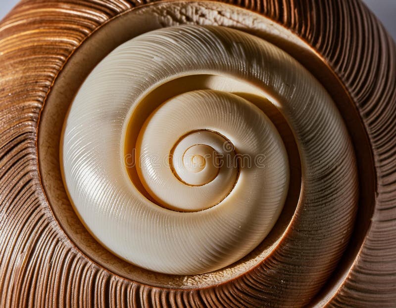 A Close-up of a Spiral Seashell with Smooth Curves Creates an Abstract ...