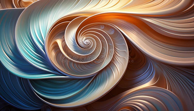 A Close-up of a Spiral Seashell with Smooth Curves Creates an Abstract ...