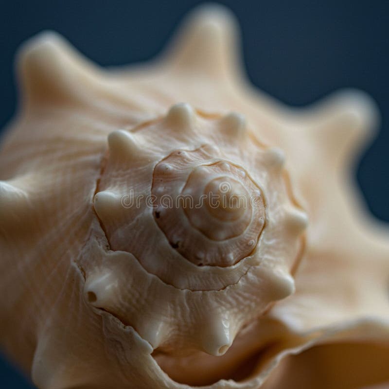 Close-up of a Spiral Seashell with a Textured Surface and Pointed ...