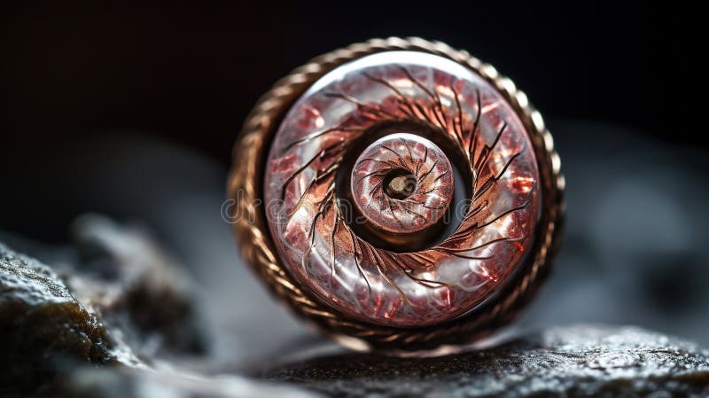 A Close Up of a Spiral Shaped Object on a Rock Stock Illustration ...