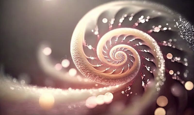 A Close Up of a Spiral Shaped Object with Water Droplets Stock ...