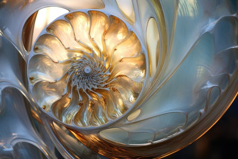 Close-up of a Spiral Shell in a Glass Vase, Nautilus Shell, Closeup of ...