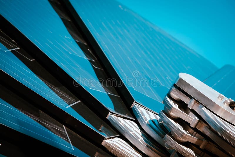 Close Up of Spiral Solar Panels Joined at Center Stock Image - Image of ...