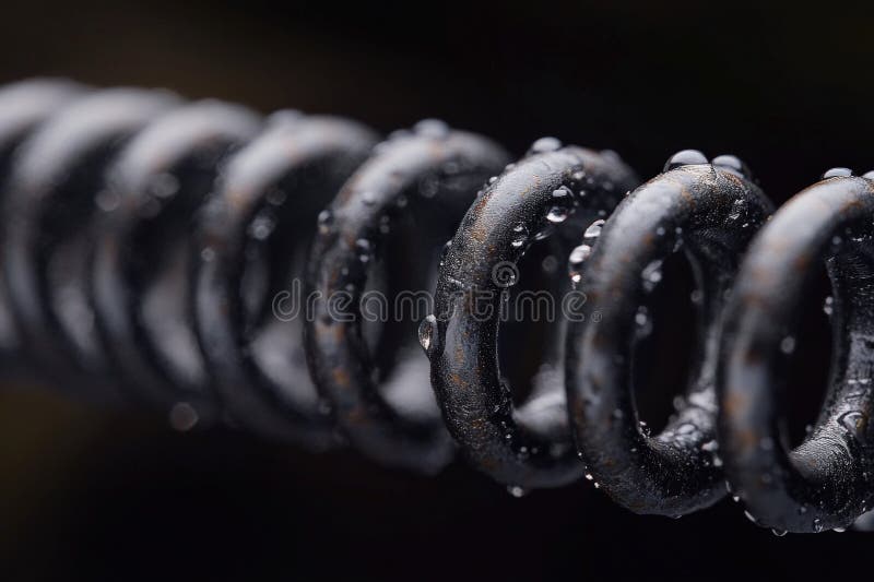 A Close-up of a Spiral Spring, Detailed and Technical, Mechanical Theme ...