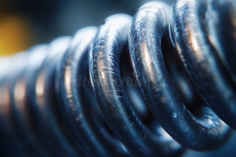 A Close-up of a Spiral Spring, Detailed and Technical, Mechanical Theme ...