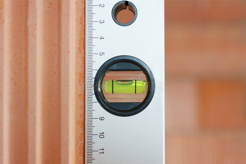 Close Up of a Spirit Level in the Plumb Line Stock Image - Image of ...