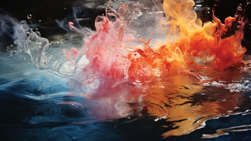 A Close Up of a Splash of Colored Water in the Pool, AI Stock Photo ...