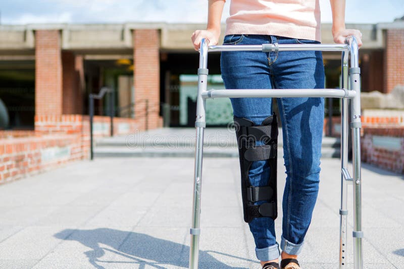 Close Up of a Splint and Zimmer Frame Stock Photo - Image of ...