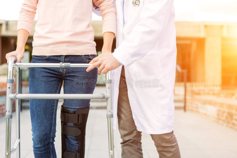 Close Up of a Splint and Zimmer Frame Stock Image - Image of close ...