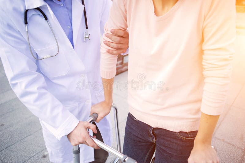 Close Up of a Splint and Zimmer Frame Stock Image - Image of assist ...