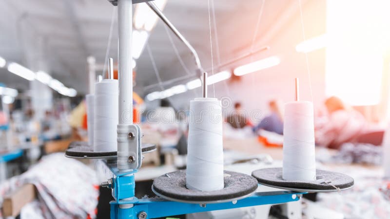 Close-up Spool of Multicolored Threads for Sewing Machine. Concept ...