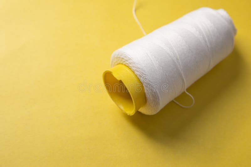 Close Up of Spool of White Thread Stock Image - Image of design ...