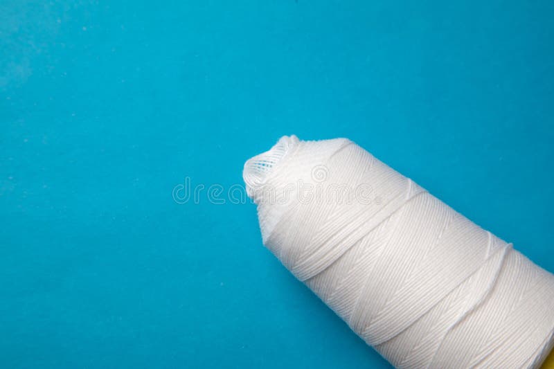 Close Up of Spool of White Thread Stock Image - Image of textile ...