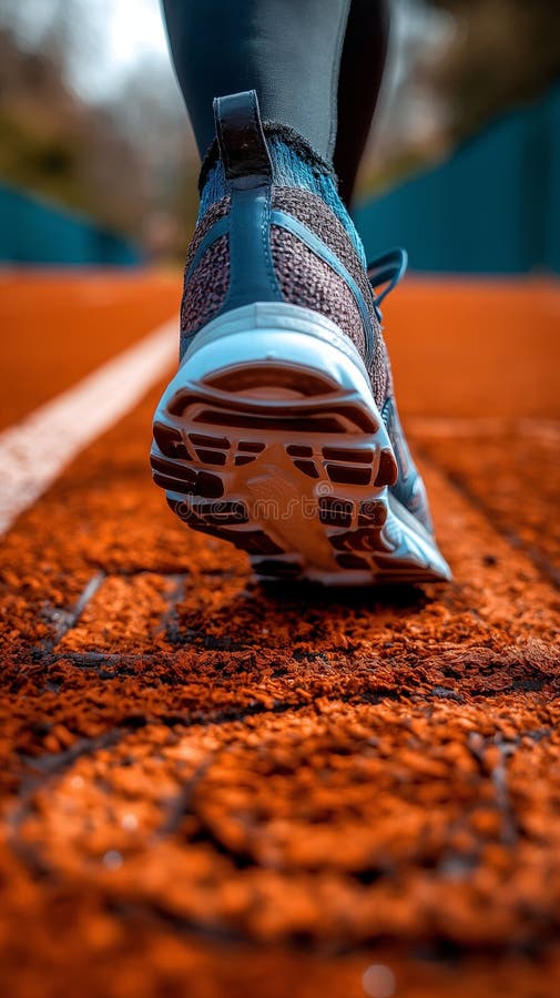 Close-Up of Sport Shoe on Stadium Stock Photo - Image of recreational ...