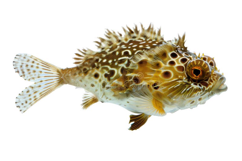 Close Up of a Spotted Pufferfish on a White Background Stock Photo ...