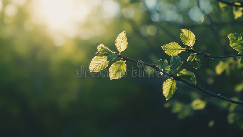 A Close-up of Spring Leaves Growing in a Natural and Fresh Environment ...