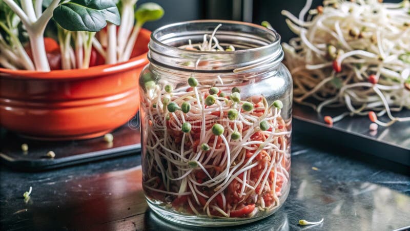 A Close-up of Sprouting Beans.highlighting Their Crisp Texture and ...