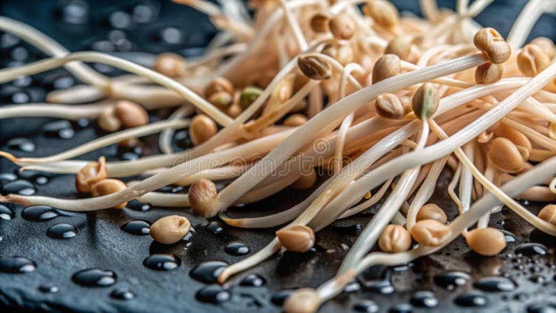 A Close-up of Sprouting Beans.highlighting Their Crisp Texture and ...