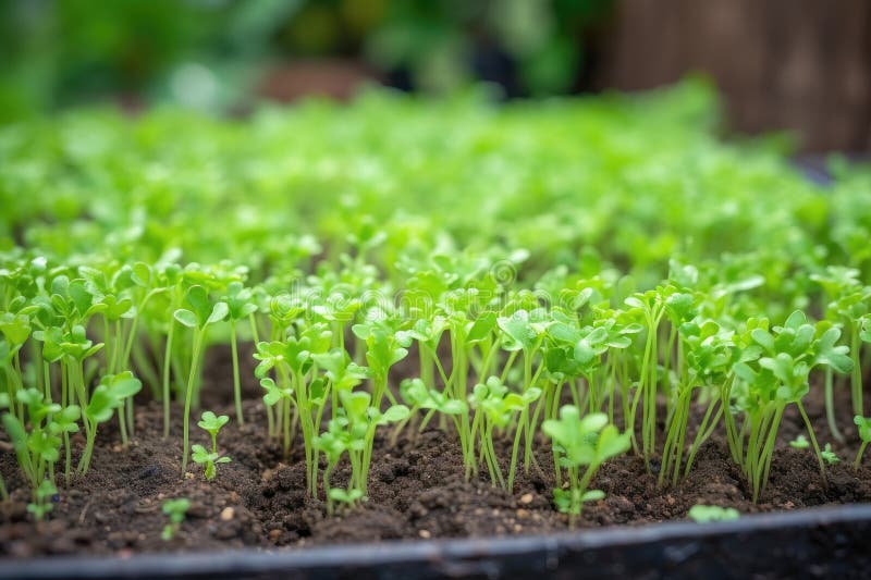Close-up of Sprouting Seedlings in Garden Bed Stock Photo - Image of ...