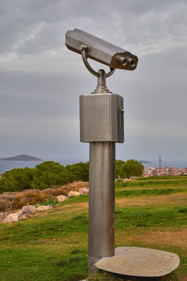 Close-up of a Spyglass on the Observation Deck Stock Image - Image of ...