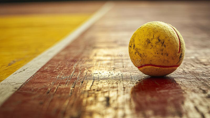 Close-up Squash Ball with Texture on Court. Stock Illustration ...
