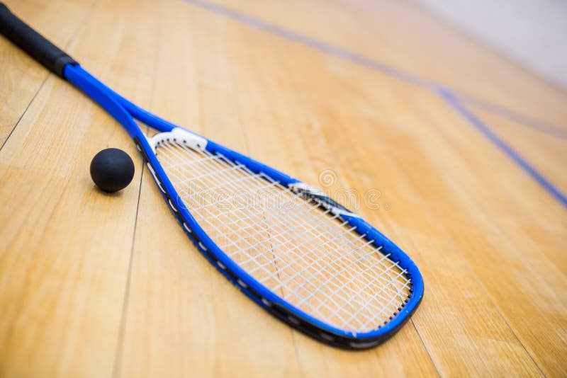 Close Up of a Squash Racket and Ball Stock Image - Image of activity ...