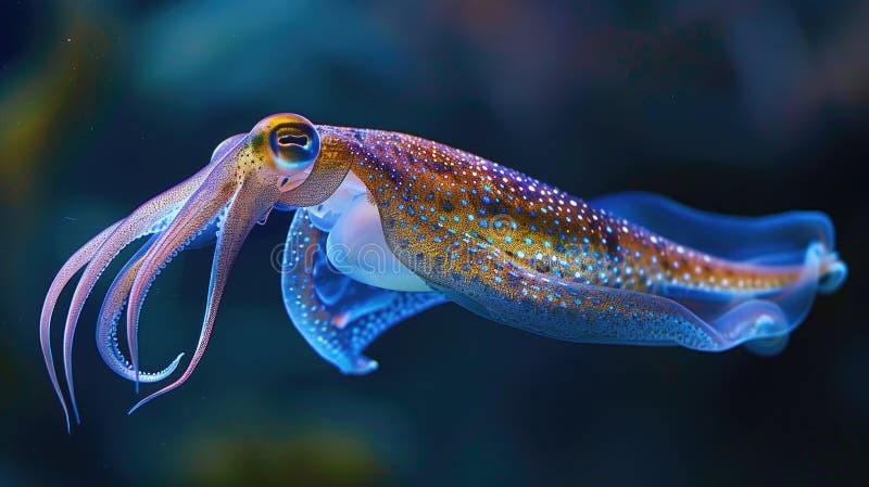 Close Up of a Squid in a Tank, Suitable for Marine Life Concepts Stock ...