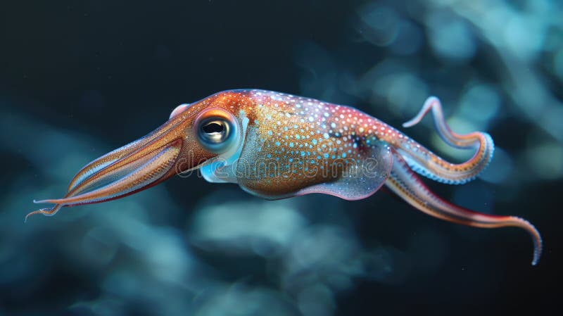 Close Up of a Squid in the Water, Ideal for Marine Life Concepts Stock ...
