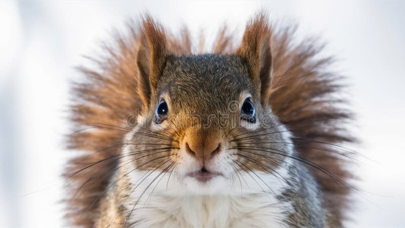 A Close Up of a Squirrel with Long Hair and Big Eyes, AI Stock Image ...