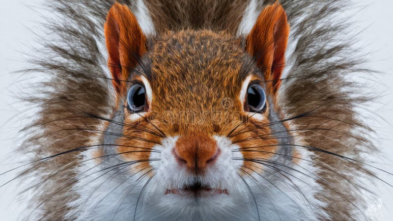 A Close Up of a Squirrel with Long Hair and Big Eyes, AI Stock Photo ...